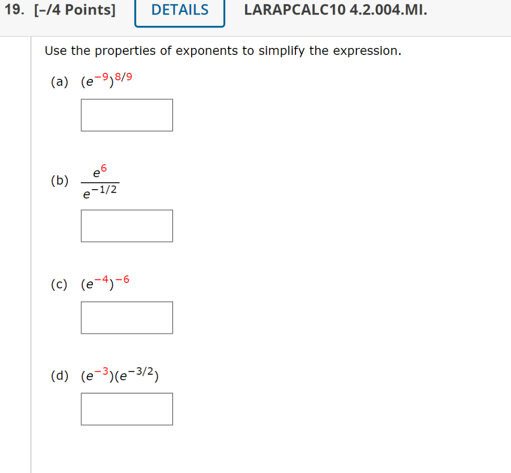 Solved Use the properties of exponents to simplify the | Chegg.com