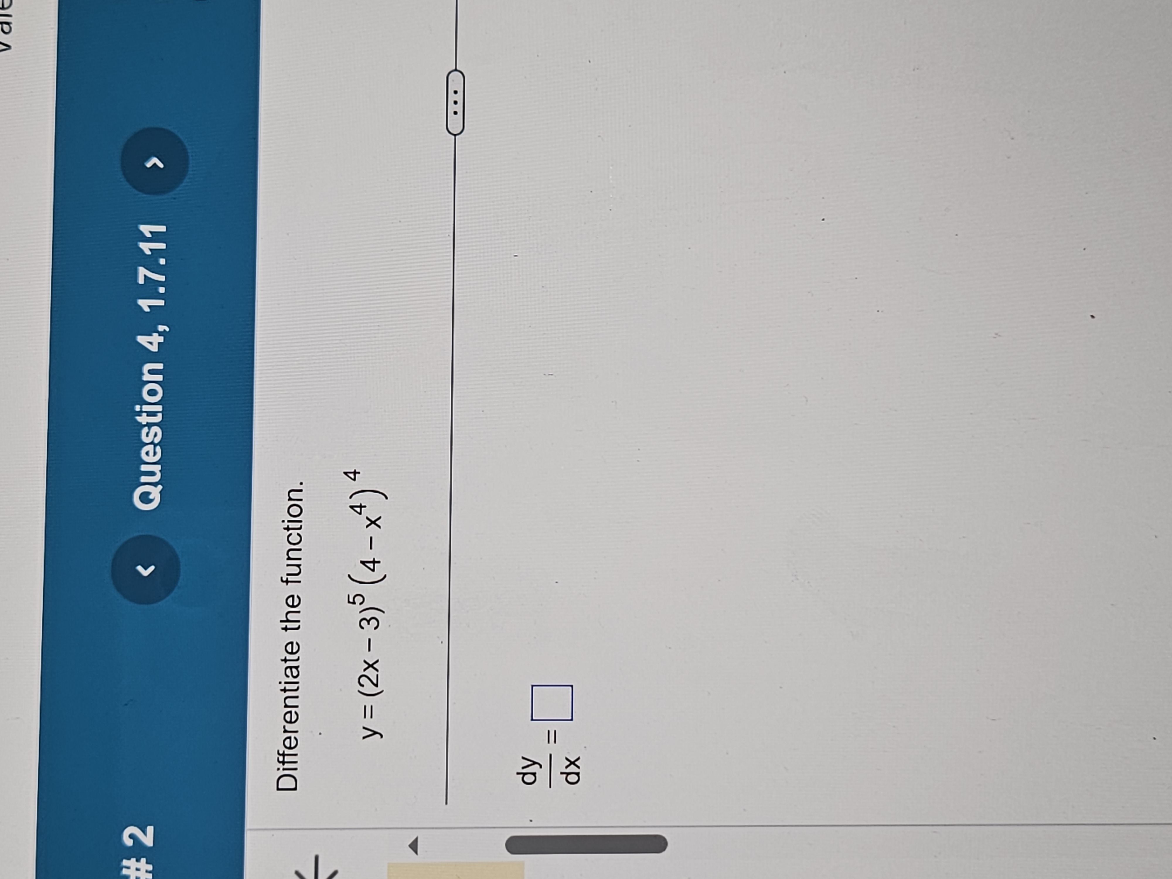 Solved Question 4, 1.7.11 Differentiate the function. | Chegg.com