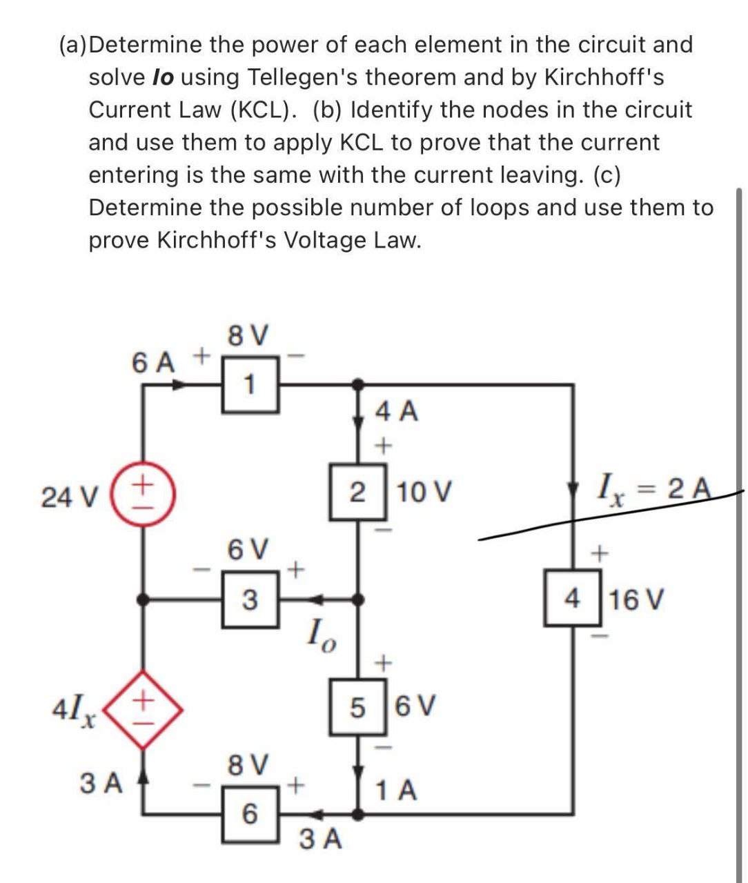 Solved (a)Determine the power of each element in the circuit | Chegg.com