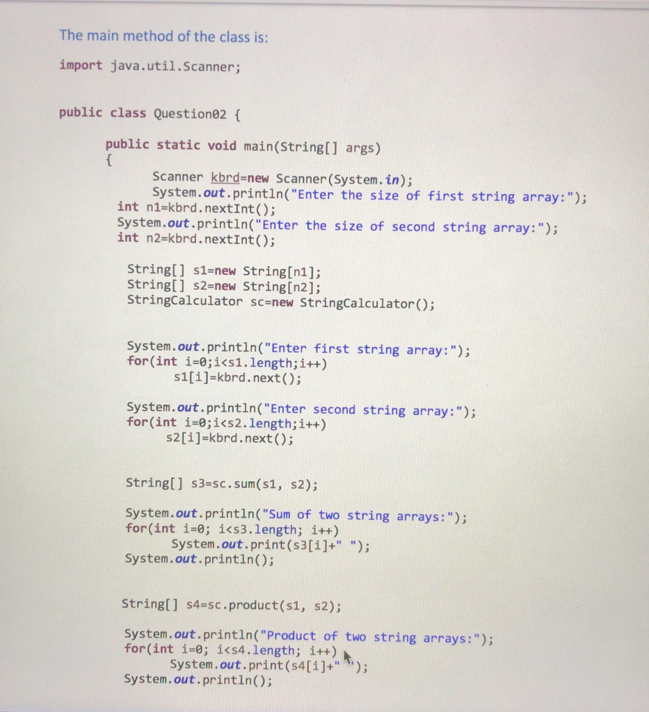 Solved You will write a class called String Calculator. The | Chegg.com