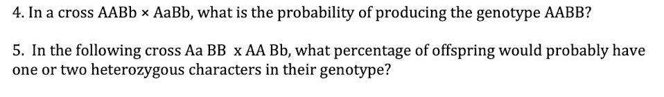 Solved 4. In a cross AABb×AaBb, what is the probability of | Chegg.com