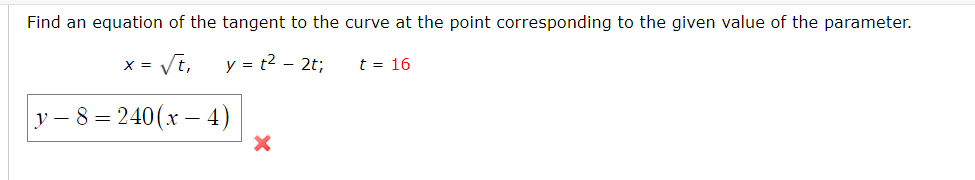 Solved Find an equation of the tangent to the curve at the | Chegg.com