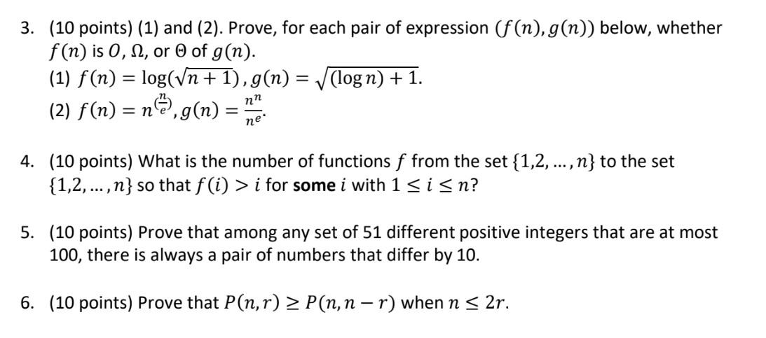 3. (10 points) (1) and (2). Prove, for each pair of | Chegg.com