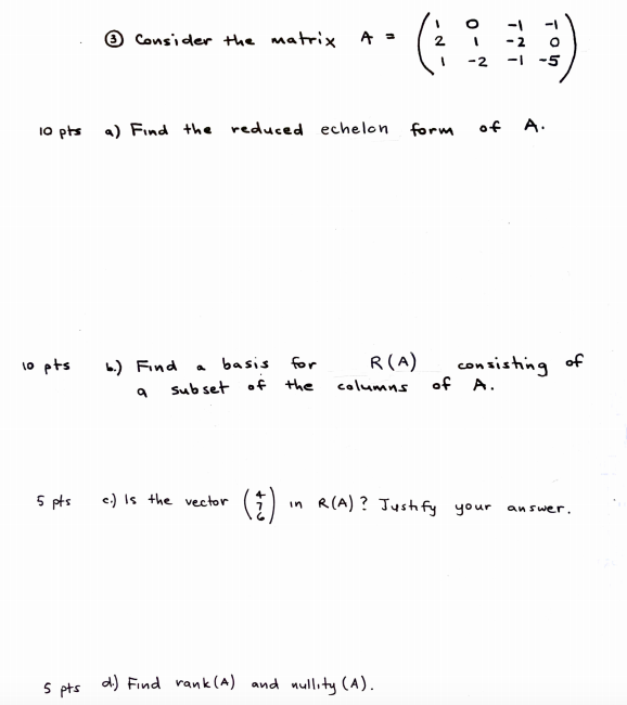 Solved © Consider the matrix A2 1 2 1 -2 0 -2 -1 -5 10 pts | Chegg.com