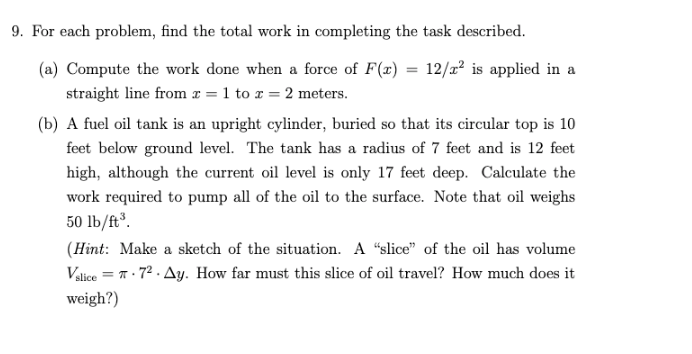 Solved For each problem, find the total work in completing | Chegg.com