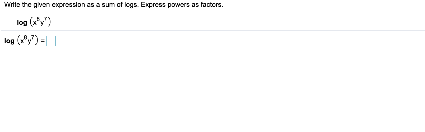 Solved Write the given expression as a sum of logs. Express | Chegg.com