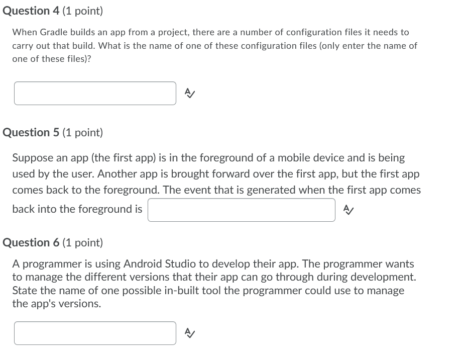 Solved Question 4 (1 point) When Gradle builds an app from a | Chegg.com