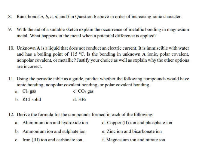 Solved 1. Draw the Lewis dot structure for the following | Chegg.com