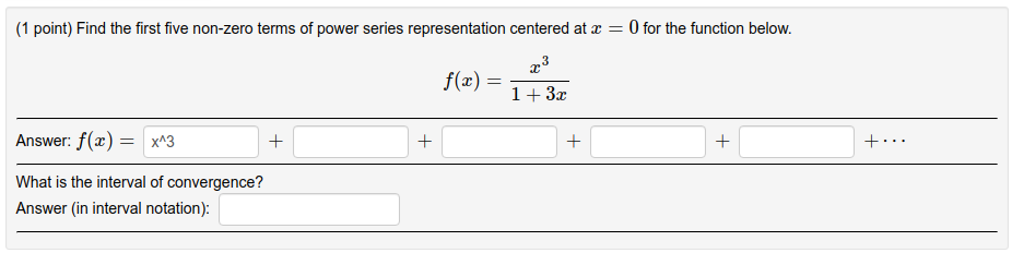 Solved Find the first five non-zero terms of power | Chegg.com