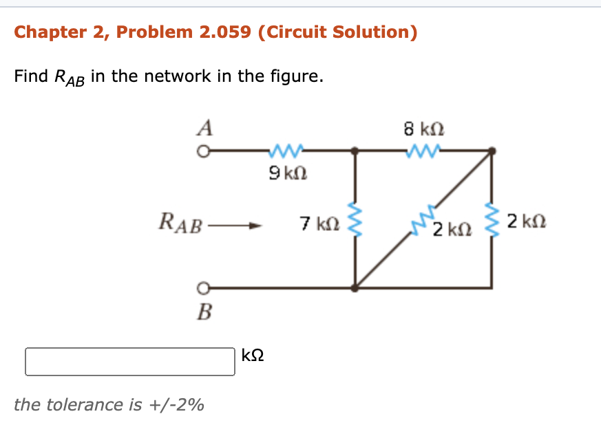 Solved Chapter 2, Problem 2.059 (Circuit Solution) Find Rab | Chegg.com