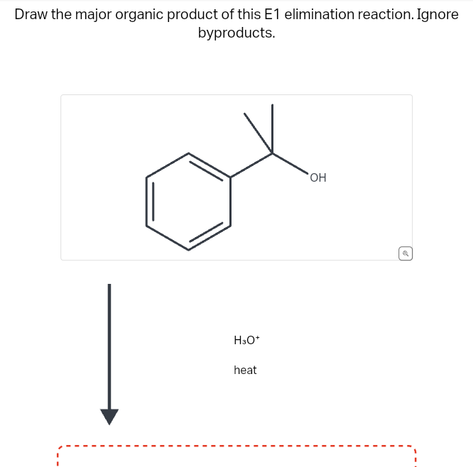 Solved draw the major organic product of this E1 | Chegg.com