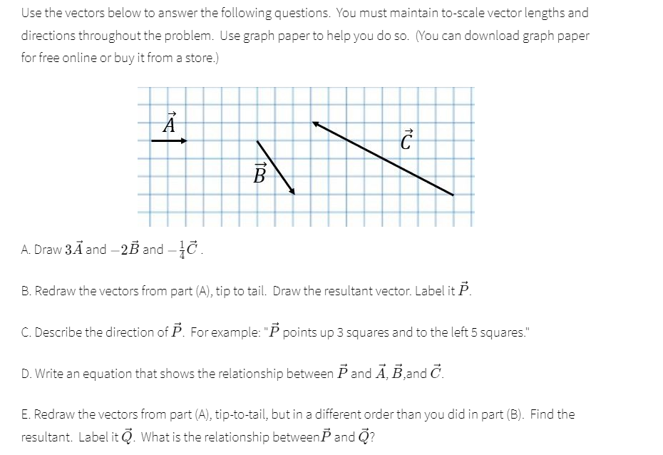 Solved Use the vectors below to answer the following | Chegg.com