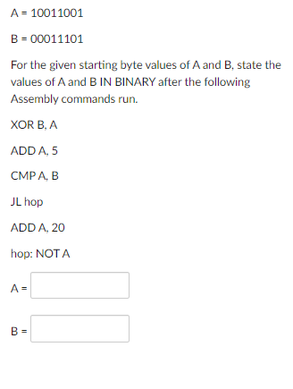 Solved A=10011001B=00011101 For the given starting byte | Chegg.com
