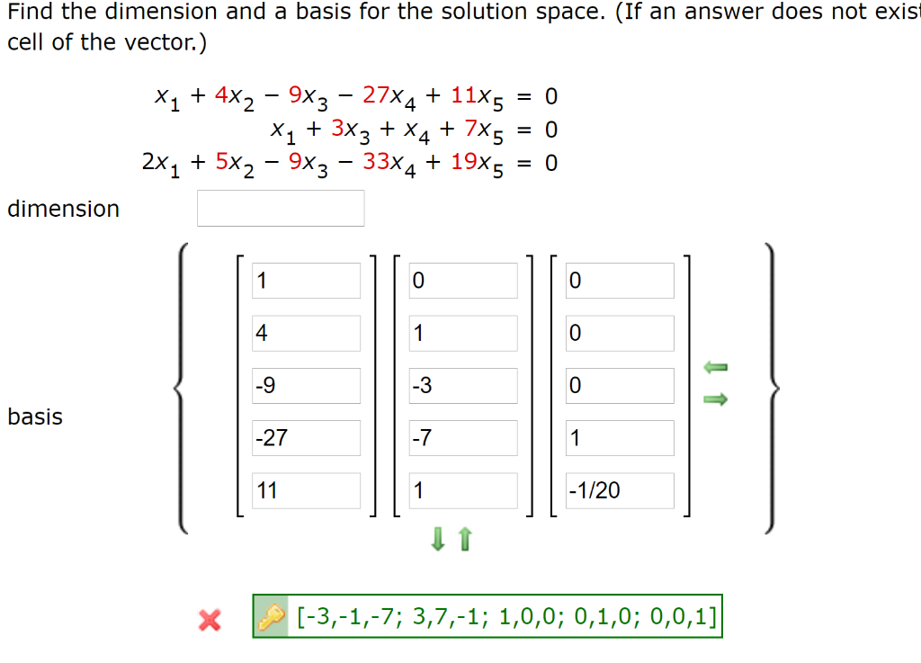 Solved Find the dimension and a basis for the solution | Chegg.com