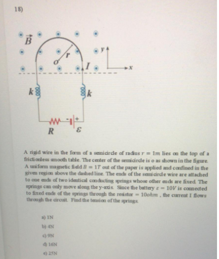 Solved 18) . B :" kg R E A rigid wire in the form of a | Chegg.com