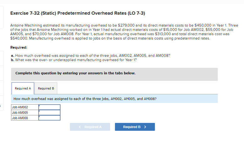 Solved Exercise 7-32 (Static) Predetermined Overhead Rates | Chegg.com