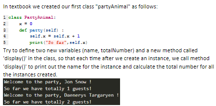 Solved In textbook we created our first class "partyAnimal" | Chegg.com