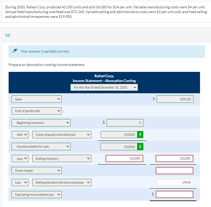 Solved During 2020, Rafael Corp. produced 45,100 units and | Chegg.com