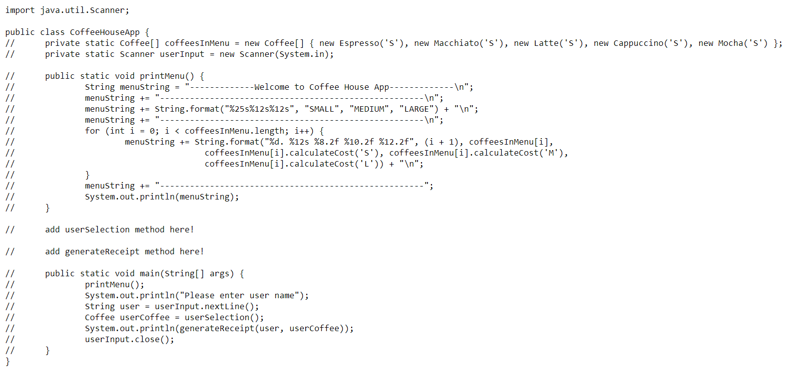 Solved Write the appropriate codes (classes, methods, etc.) | Chegg.com