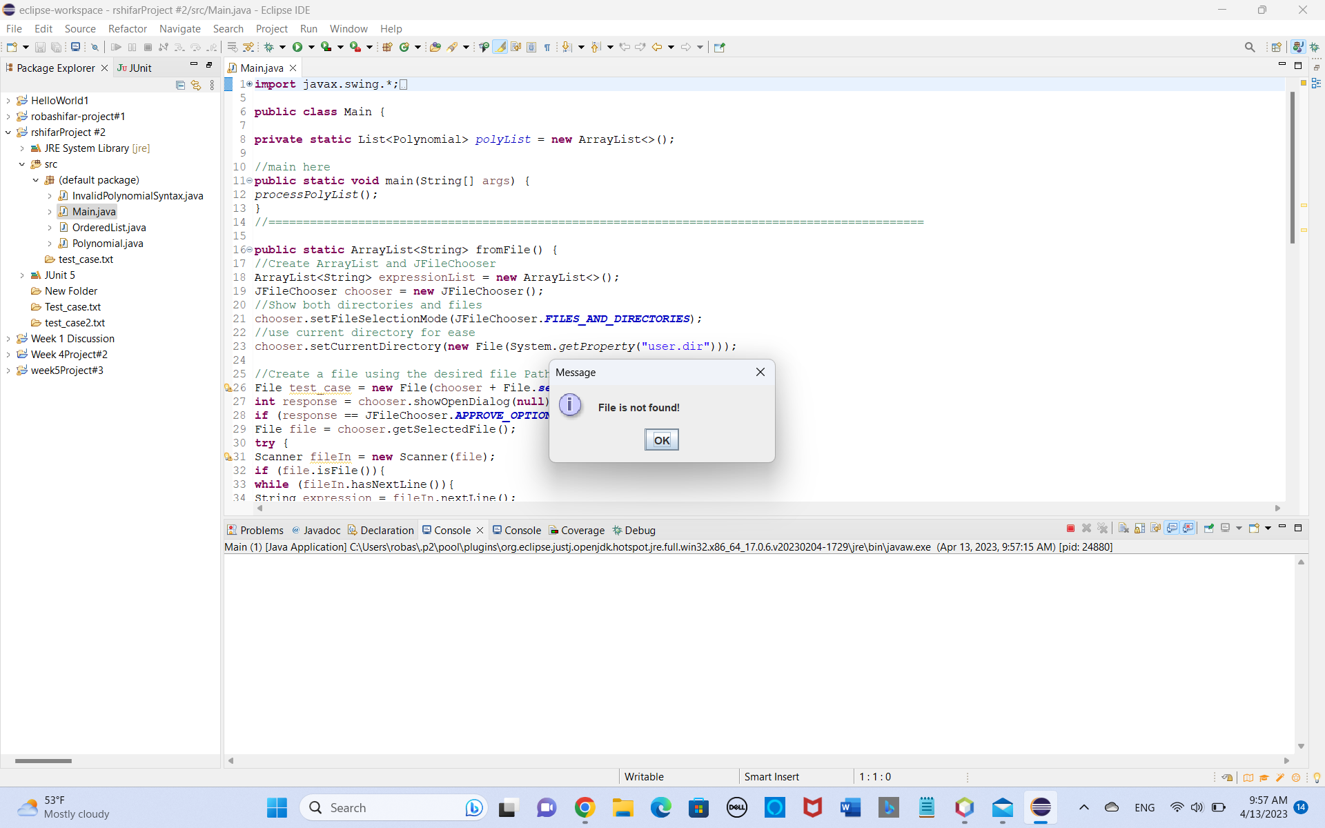 File Edit Source Refactor Navigate Search Project Run | Chegg.com