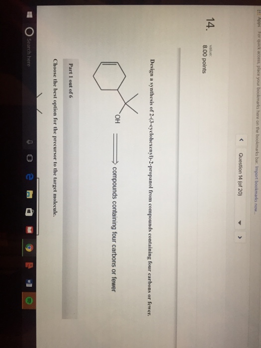 Solved Design a synthesis of 2-(3-cyclohexenyl)-2- propanol | Chegg.com