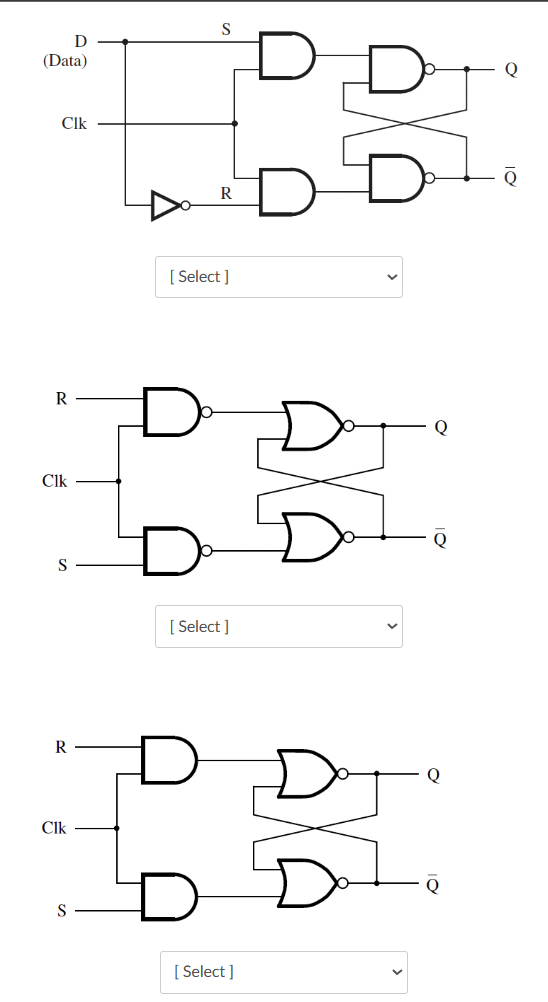Solved Choose the best description for each latch circuit | Chegg.com