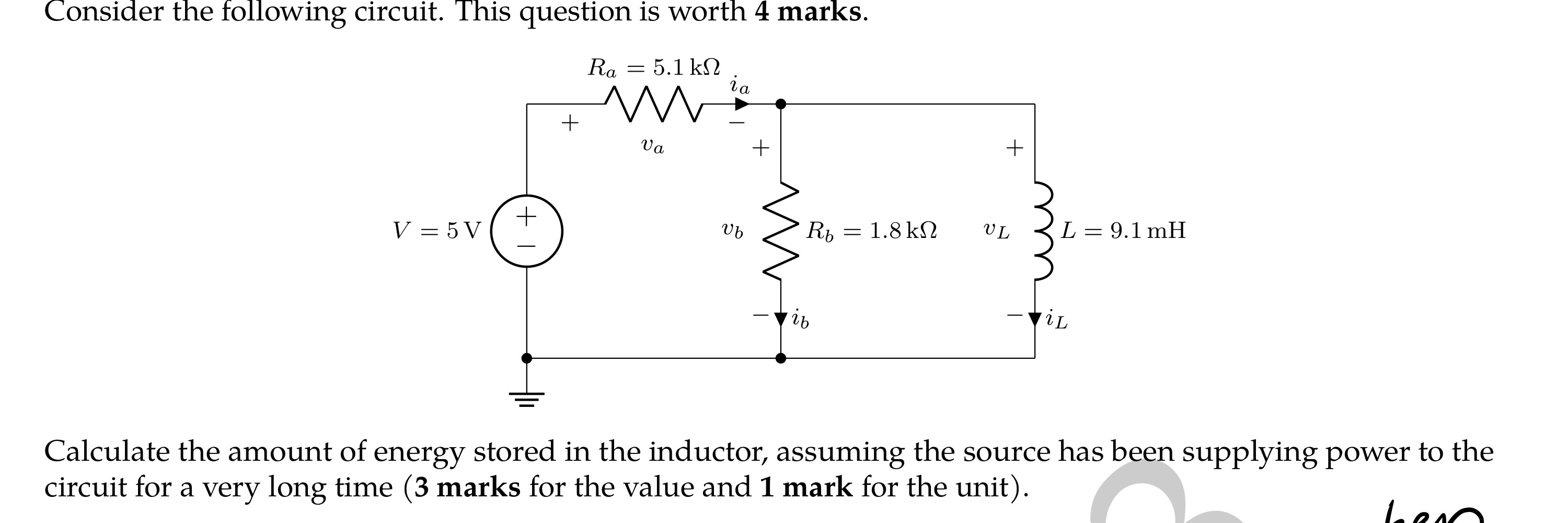 Solved Calculate the amount of energy stored in the | Chegg.com