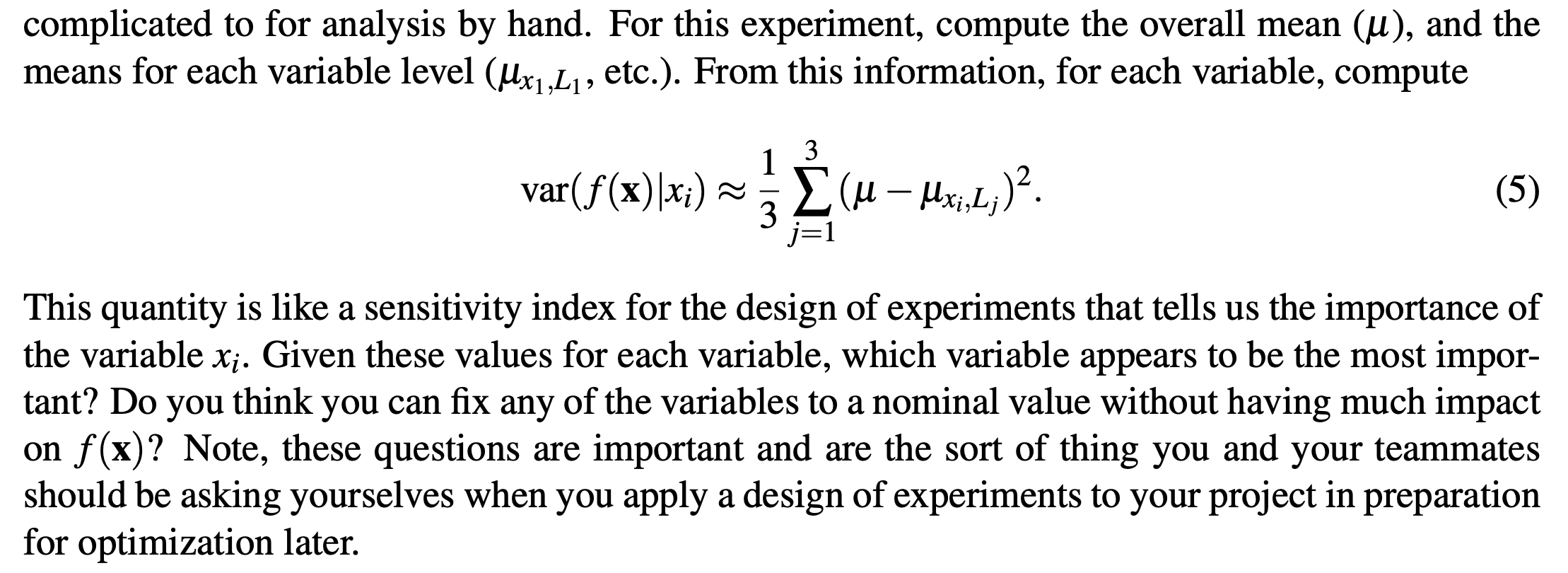 Solved (P5) Design of Experiments. Consider the following | Chegg.com