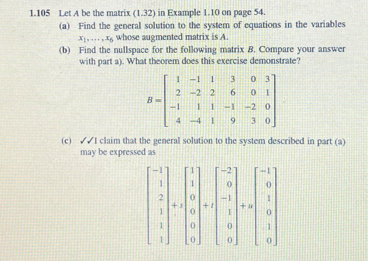 Solved Linear Algebra. Can you please answer for C and D to | Chegg.com