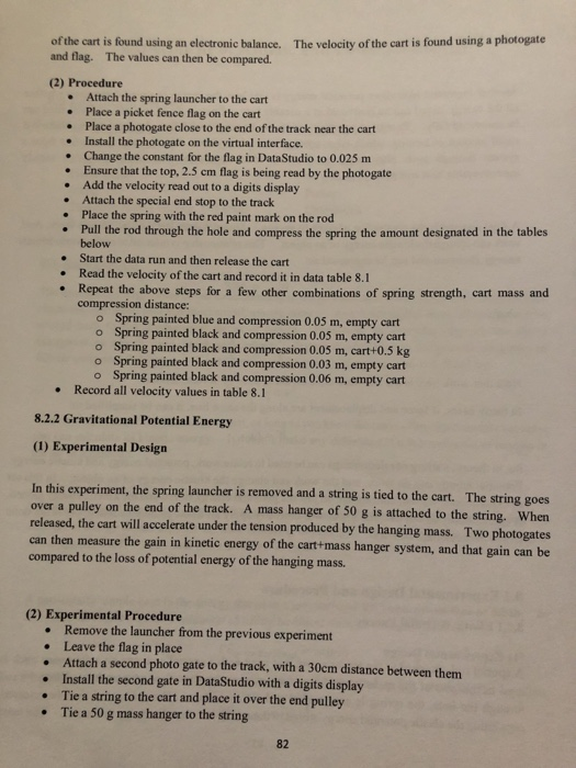 Solved: Experiment 8: Kinetic And Potential Energy 8.0 Equ... | Chegg.com