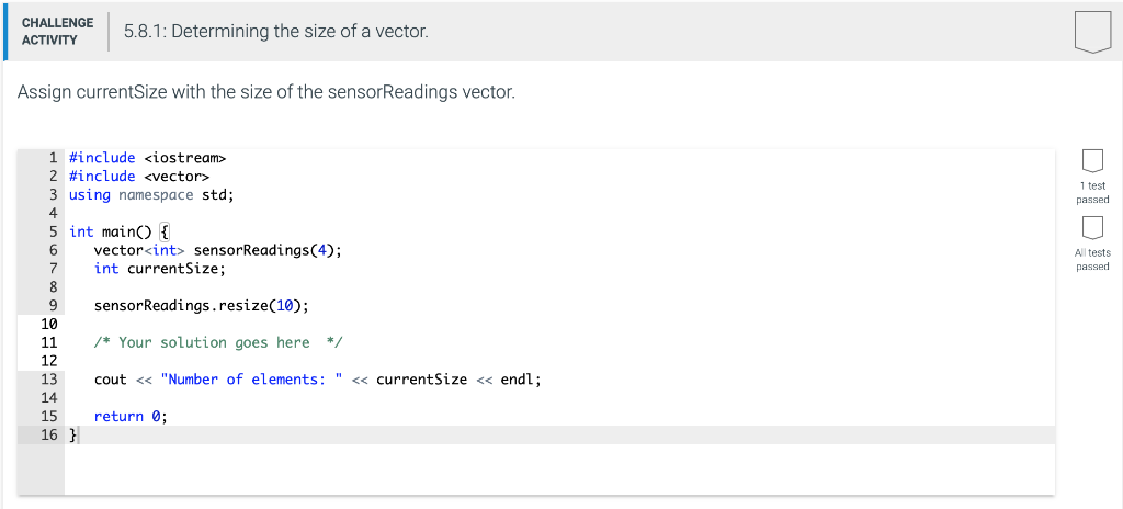 Solved CHALLENGE ACTIVITY 5.8.1: Determining the size of a | Chegg.com