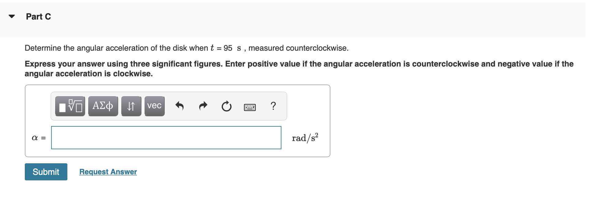 Solved Resley MI Review The disk is driven by a motor such | Chegg.com