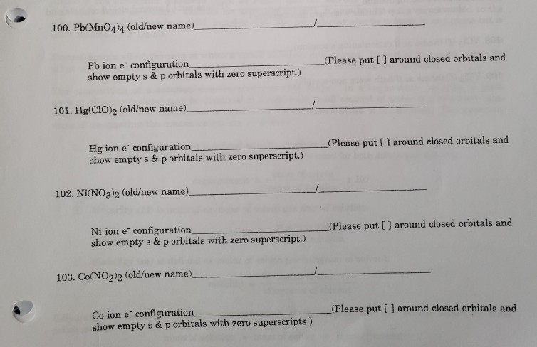 Solved 100. Pb(Mn04)4 (old/new name) (Please put I J around | Chegg.com
