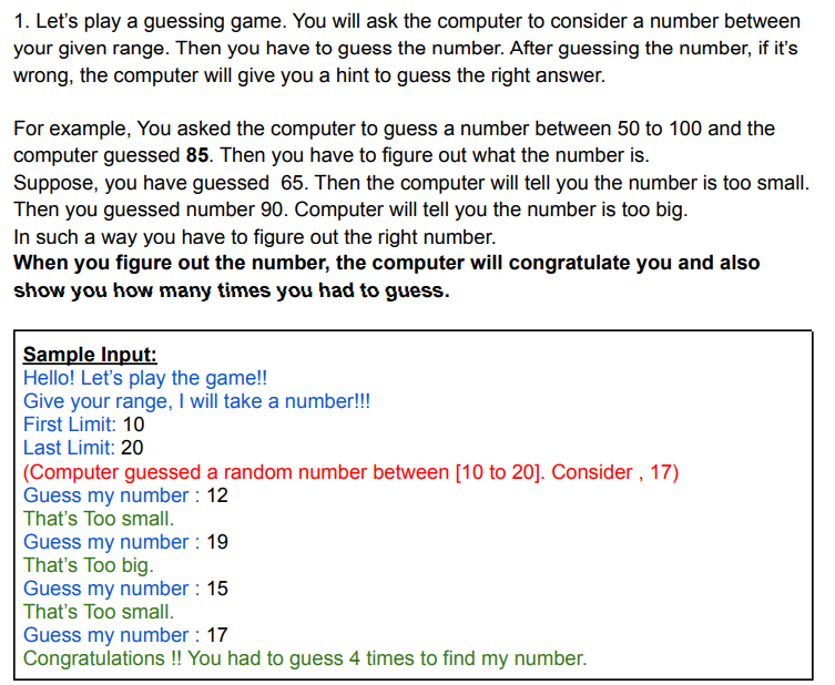 Solved 1. Let's play a guessing game. You will ask the | Chegg.com