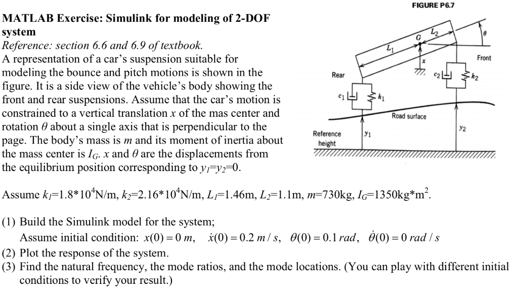 FIGURE P6.7 MATLAB Exercise: Simulink for modeling | Chegg.com