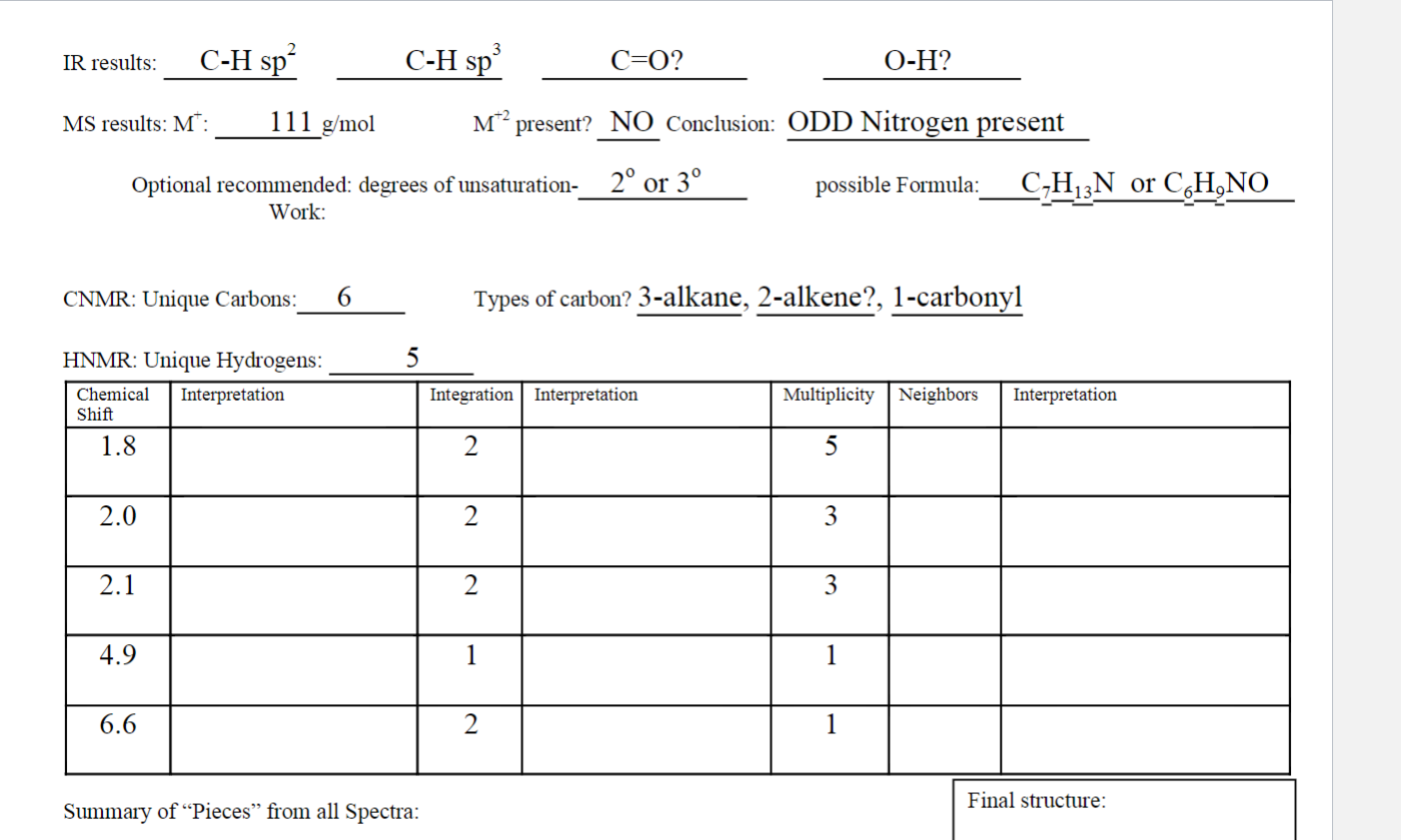 Please help me fill the table. The table is filled | Chegg.com