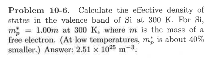Solved Problem 10-4. Calculate the effective density of | Chegg.com