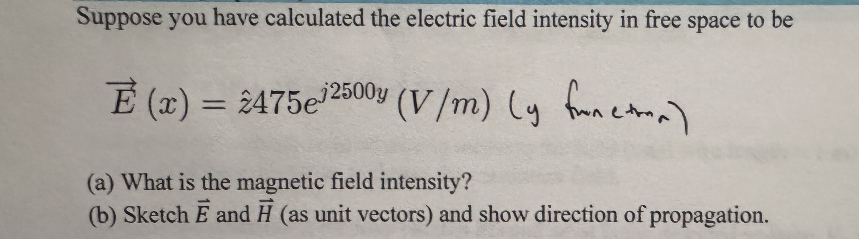Solved Suppose you have calculated the electric field | Chegg.com