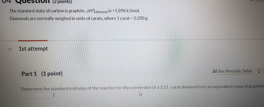 Solved The standard state of carbon is graphite. Δ | Chegg.com