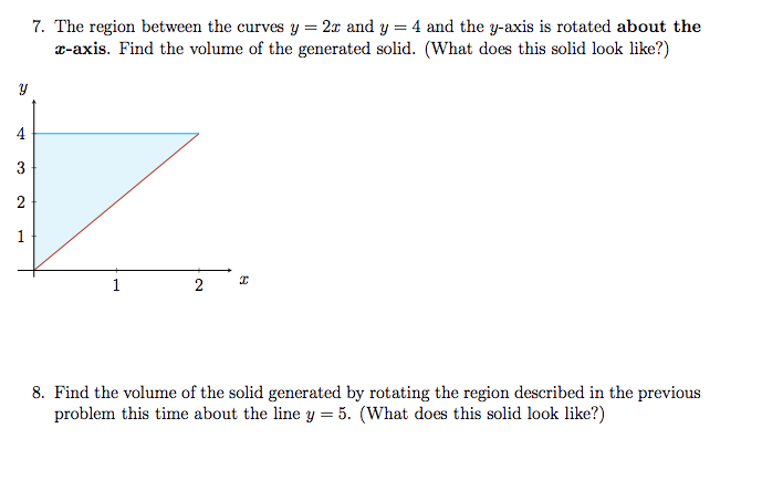 Solved Find the volume of the solid generated by rotating | Chegg.com