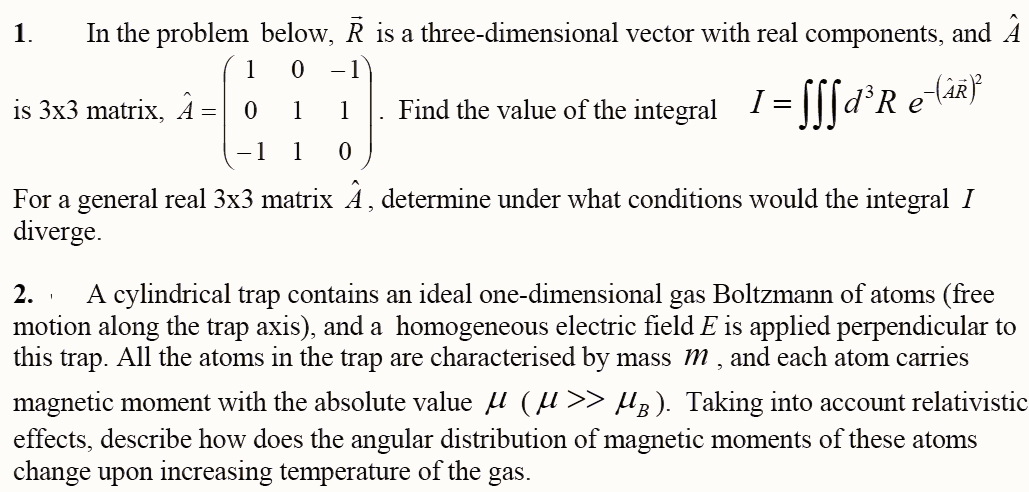 Solved 1. In the problem below, R is a three-dimensional | Chegg.com