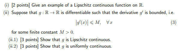 Solved A function f: R R is called Lipschitz continuous if | Chegg.com