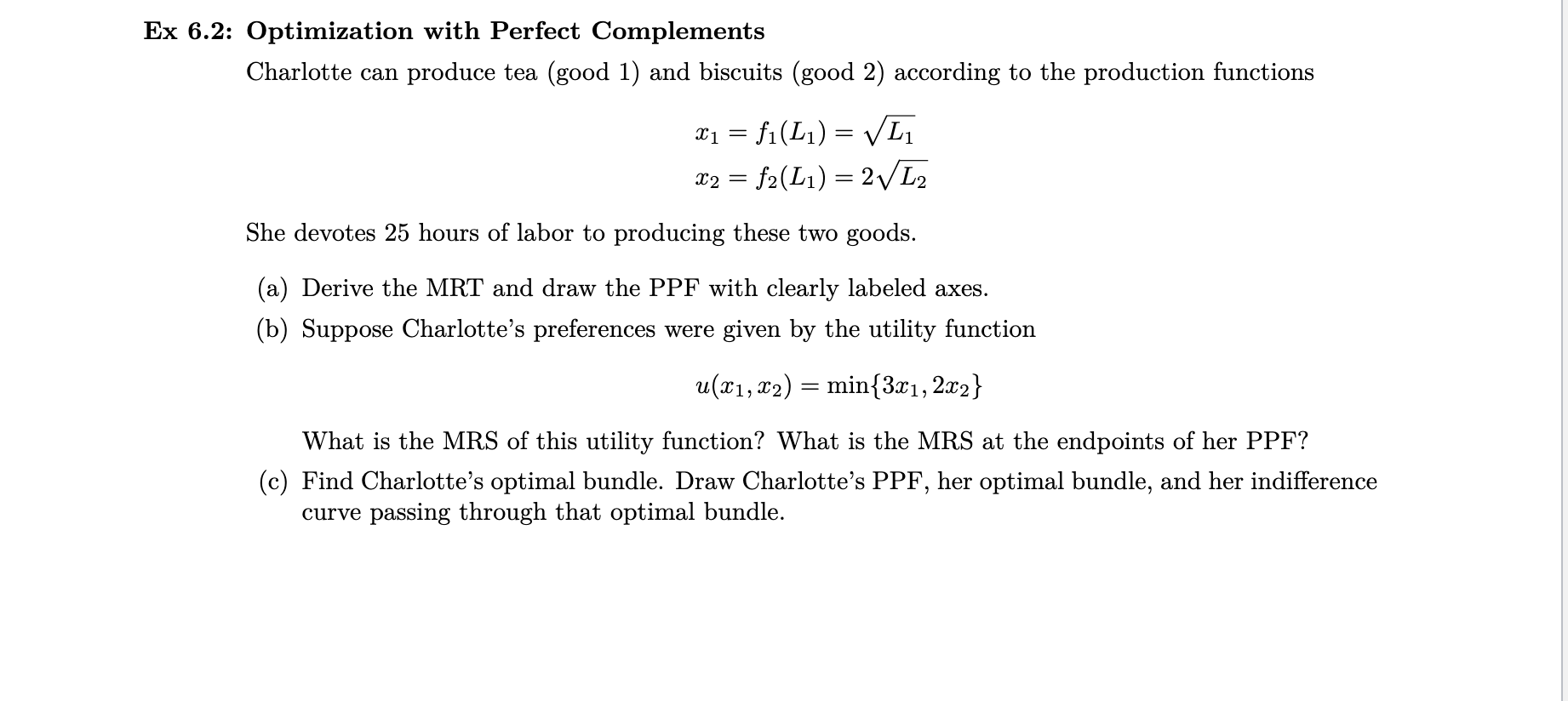 Solved Ex 6.2: Optimization with Perfect Complements | Chegg.com