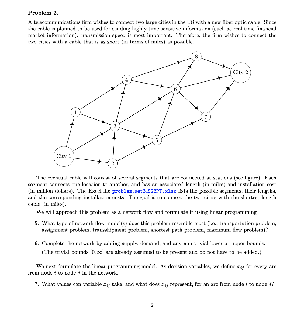 Problem 2. A telecommunications firm wishes to | Chegg.com