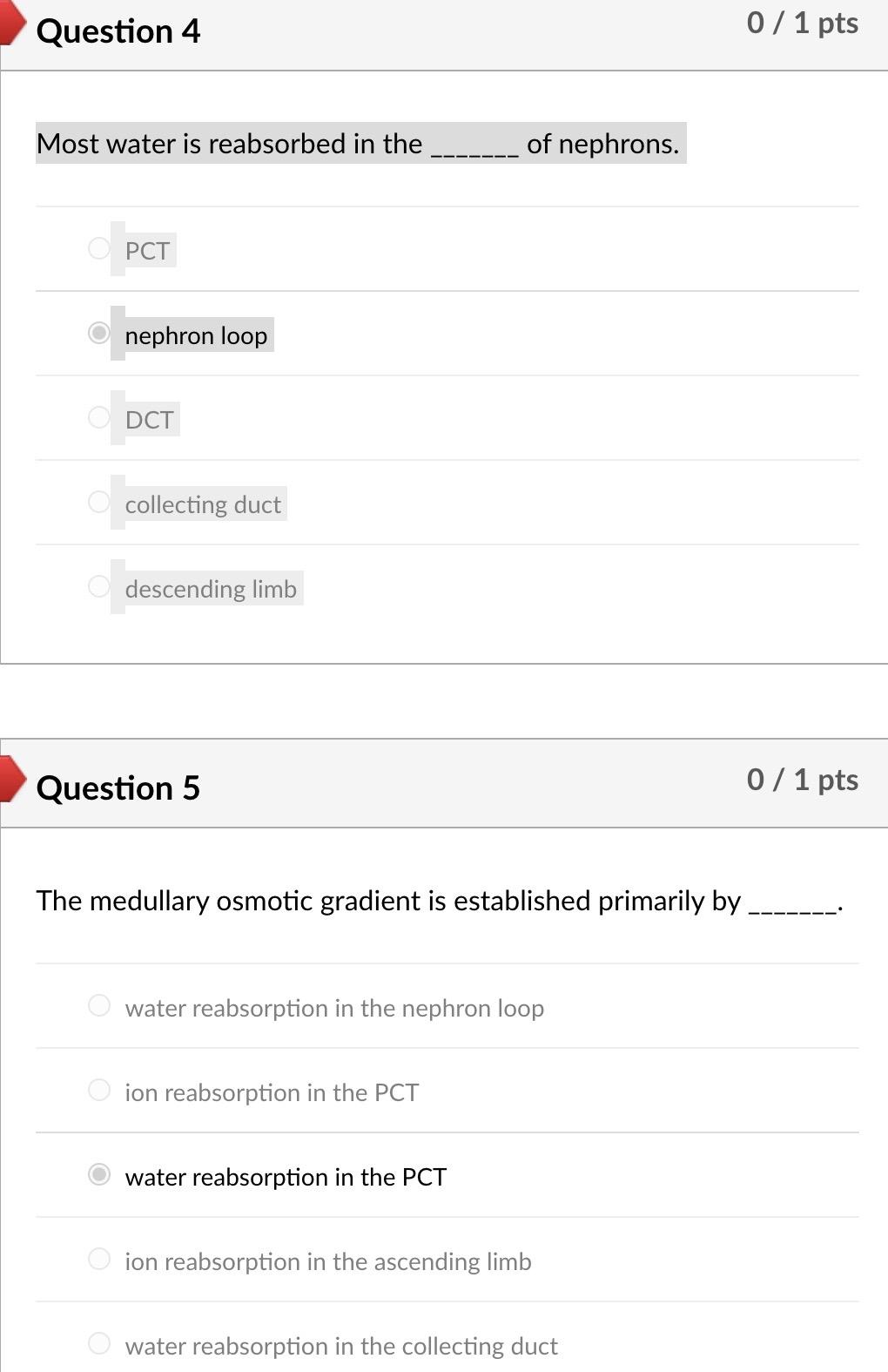 Solved Most water is reabsorbed in the of nephrons. PCT | Chegg.com