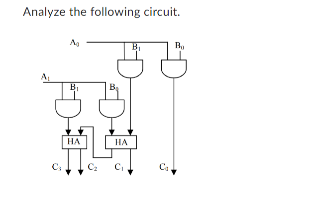 Solved Analyze the following circuit. | Chegg.com
