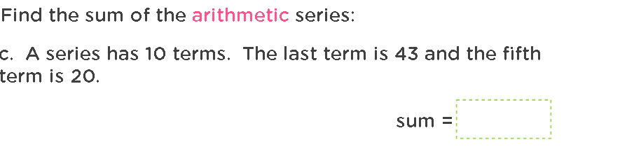 Solved Find the sum of the arithmetic series: : C. A series | Chegg.com