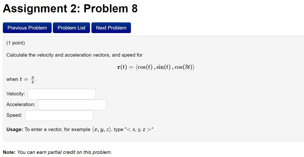 Solved Assignment 2 Problem 8 Previous Problem Problem List 4626