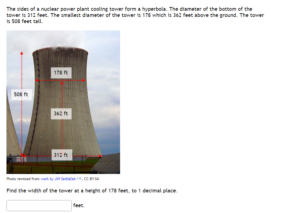 Solved The sides of a nuclear power plant cooling tower form | Chegg.com