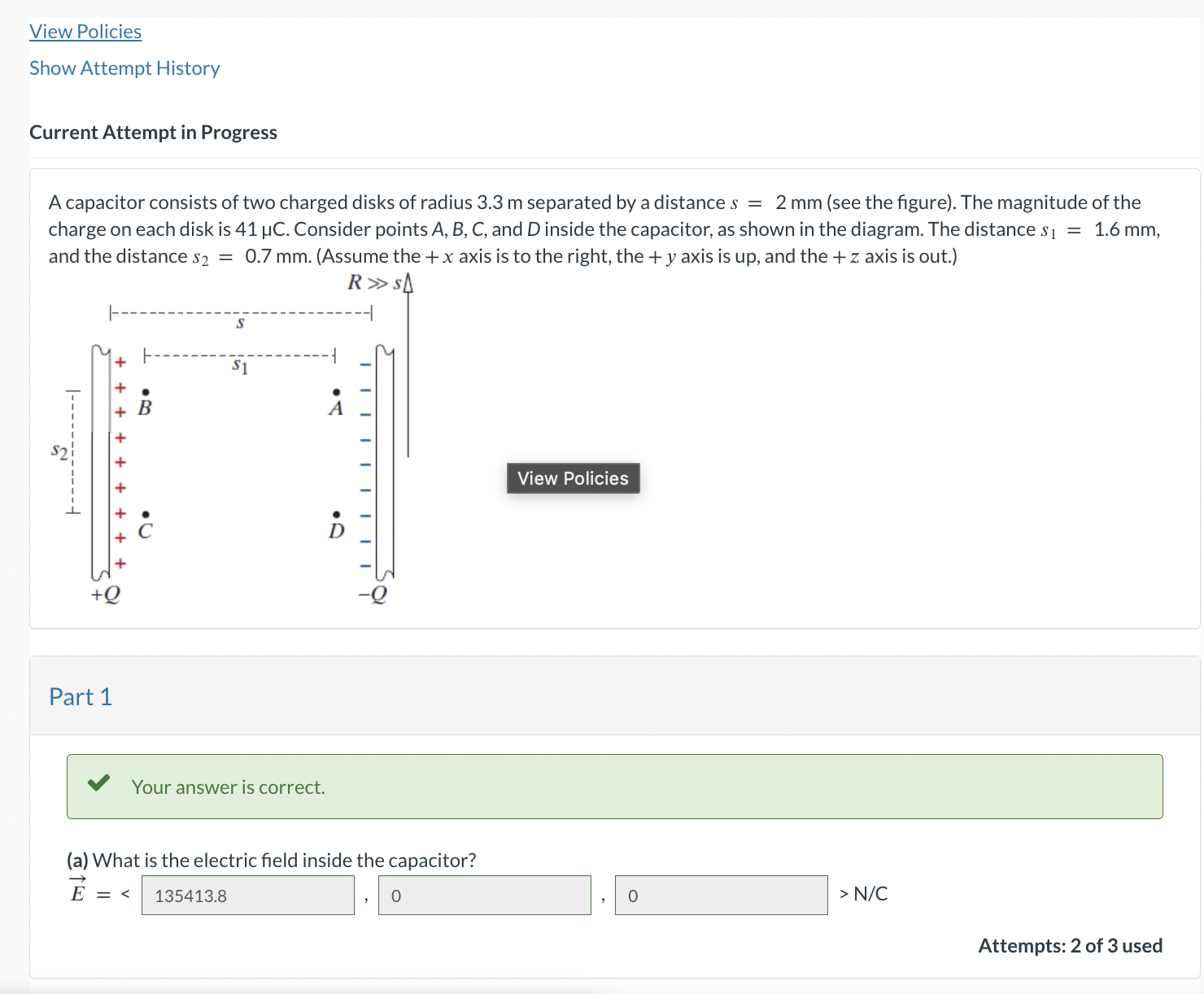 Solved A capacitor consists of two charged disks of radius | Chegg.com